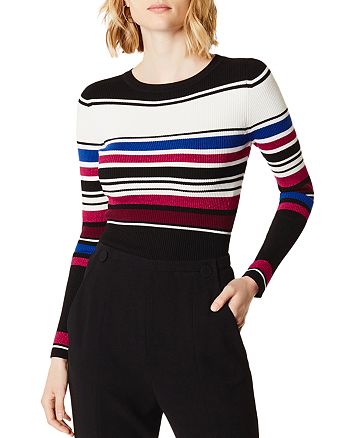 KAREN MILLEN Metallic Striped Rib-Knit Top - 100% Exclusive ...