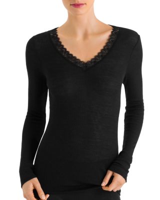 Hanro Woolen Lace Long Sleeve Top | Bloomingdale's