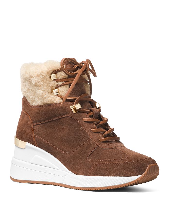 MICHAEL Michael Kors Women's Scout Fur Trim Weatherproof Booties ...