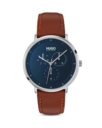 HUGO HUGO #GUIDE Brown & Blue Watch, 40mm | Bloomingdale's