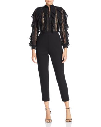 FRENCH CONNECTION Patricia Ruffled Lace Jumpsuit | Bloomingdale's