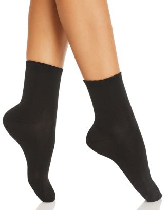 HUE Picot Edge Luster Shortie Socks | Bloomingdale's