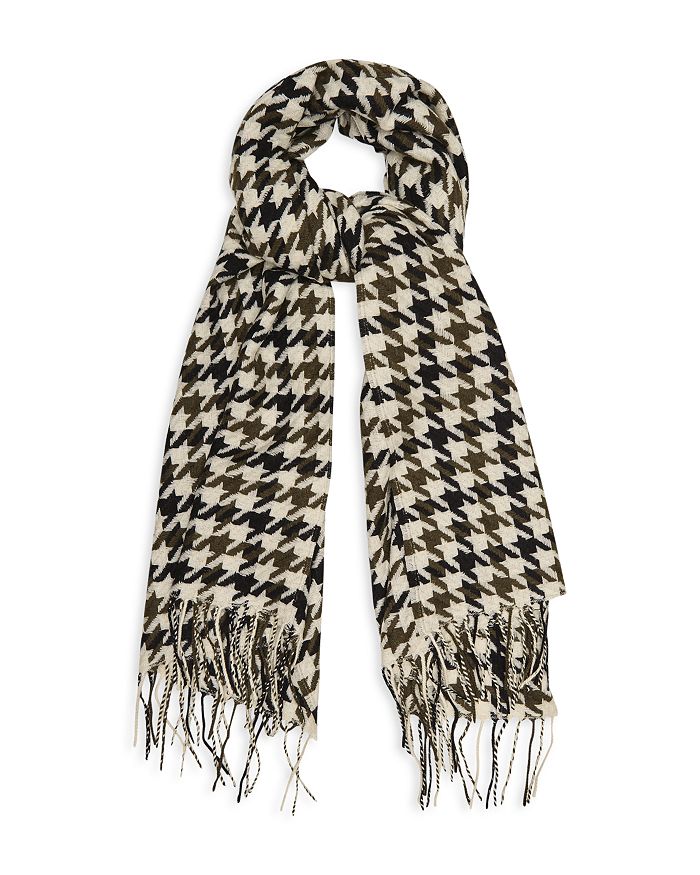 REISS Rena Houndstooth Wool Scarf | Bloomingdale's