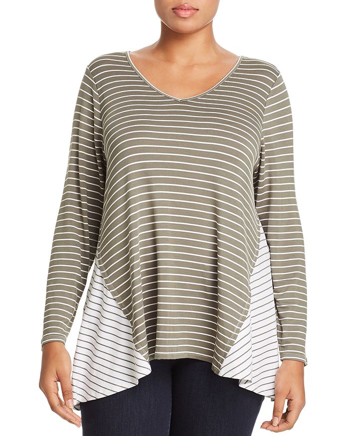 Cupio Plus Mixed Stripe Swing Top | Bloomingdale's