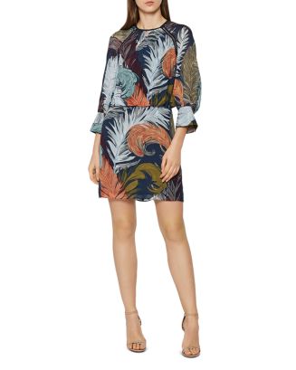 REISS Namina Feather Print Dress | Bloomingdale's