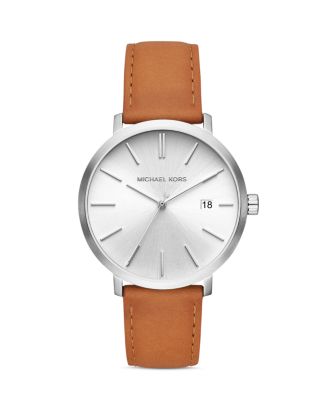 Michael Kors Blake Brown Leather Strap Watch, 42mm | Bloomingdale's