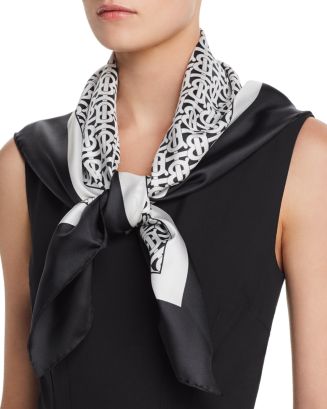 Burberry Monogram Print Silk Scarf | Bloomingdale's
