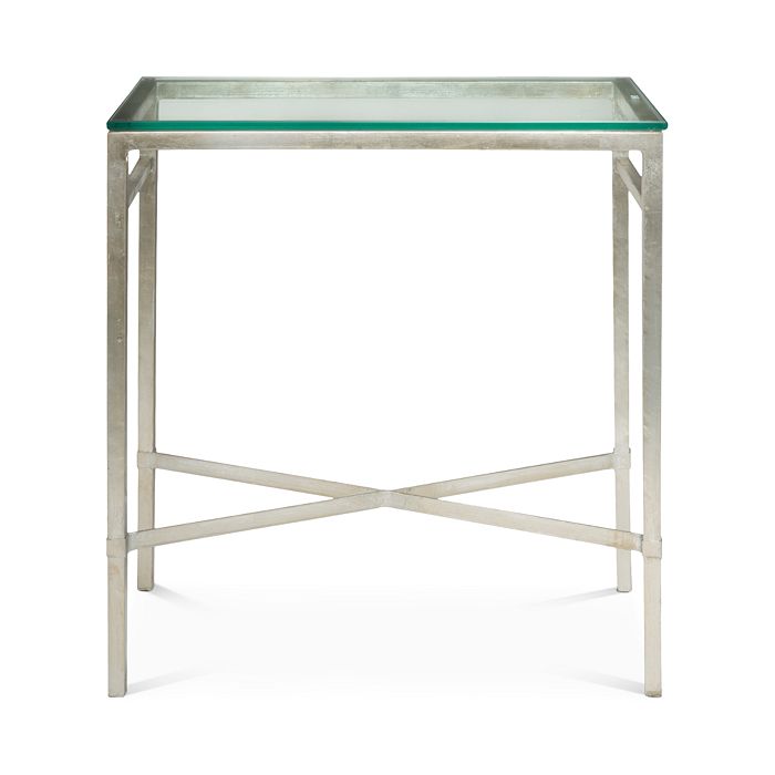 Safavieh SAFAVIEH Viggo Antique Silver Glass Side Table | Bloomingdale's
