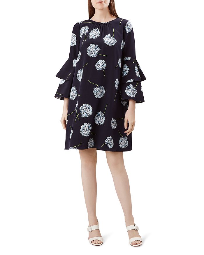 HOBBS LONDON Allium Bell-Sleeve Silk Shift Dress | Bloomingdale's