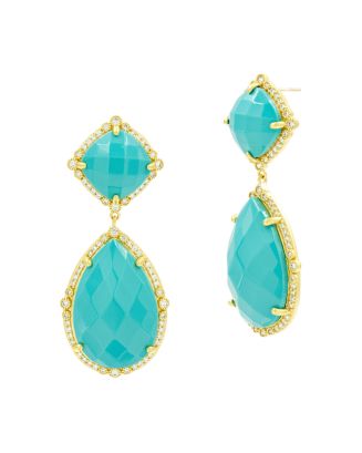 Freida Rothman Color Theory Faceted Double Drop Earrings in 14K Gold ...