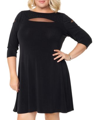 Belldini Plus Embellished Mesh-Inset Dress | Bloomingdale's