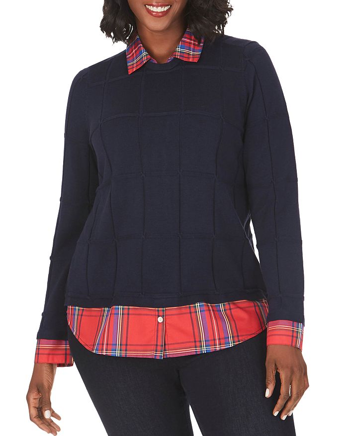 Foxcroft Shoshana Layered-Look Sweater | Bloomingdale's