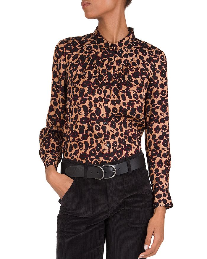 ba&sh Tim Leopard Print Blouse | Bloomingdale's