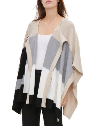 Calvin Klein Color-Block Poncho Cardigan | Bloomingdale's