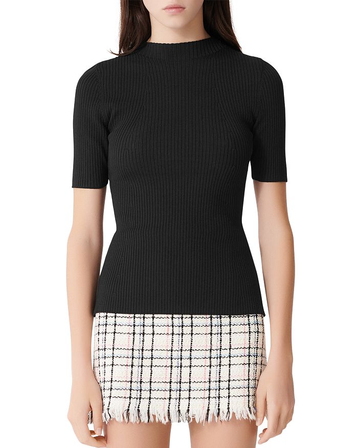 Maje Manu Back-Cut-Out Ribbed Sweater | Bloomingdale's