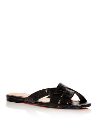 Ted Baker Women's Croc-Embossed Slide Sandals | Bloomingdale's