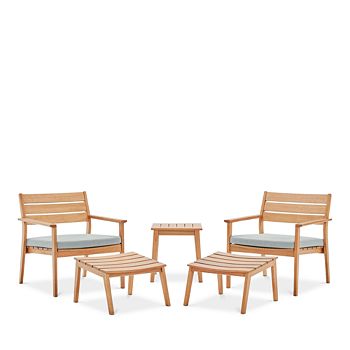 Modway Breton 5-Piece Outdoor Patio Ash Wood Set | Bloomingdale's