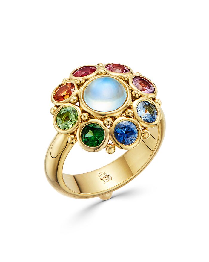 Temple St. Clair 18K Yellow Gold Stella Multi-Gemstone Flower Statement ...