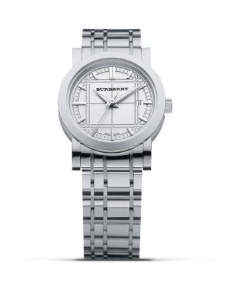 Burberry Etched Check Bracelet Watch, 28mm | Bloomingdale's