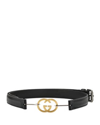 Gucci Women's Interlocking G Buckle Leather Belt | Bloomingdale's