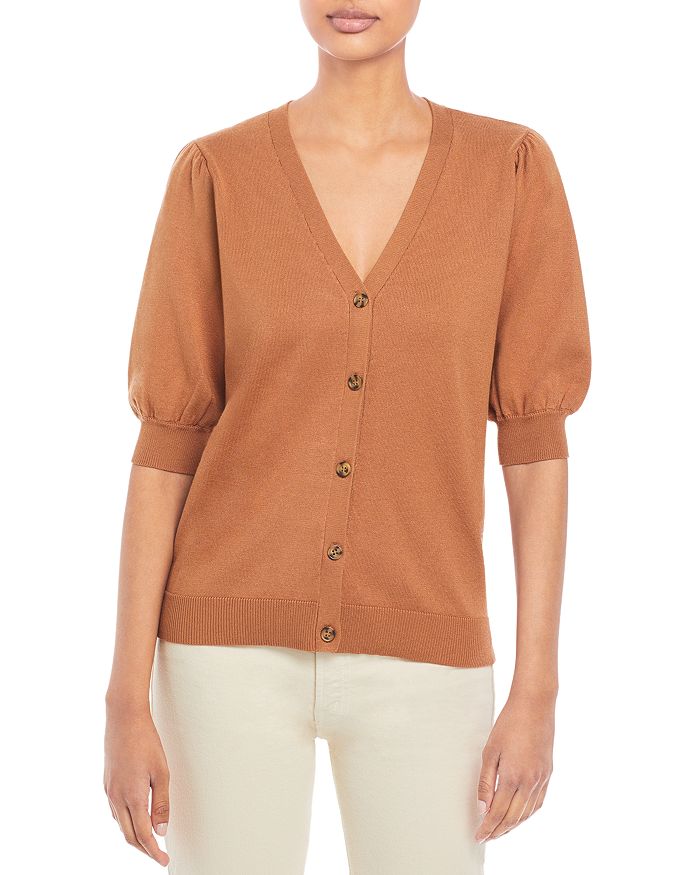 Marled Puff Sleeve Cardigan | Bloomingdale's