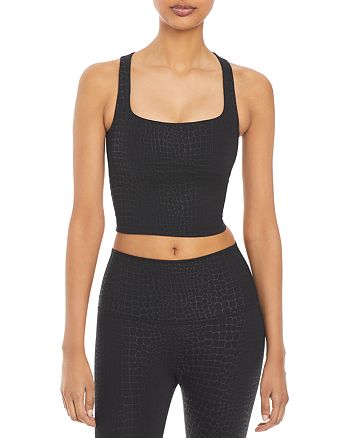 Beyond Yoga Embossed Croc Square Neck Cropped Tank Top | Bloomingdale's