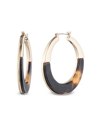 Ralph Lauren Tortoise Semi Inlay Hoop Earrings | Bloomingdale's
