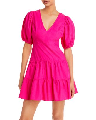 FRENCH CONNECTION Birch Tiered Puff Sleeve Dress | Bloomingdale's