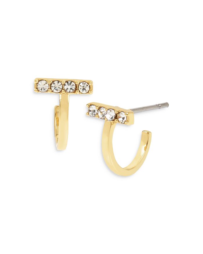 ALLSAINTS Pave Bar Huggie Earrings | Bloomingdale's