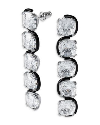 Swarovski Harmonia Cushion Cut Crystal Linear Drop Earrings in Two Tone ...