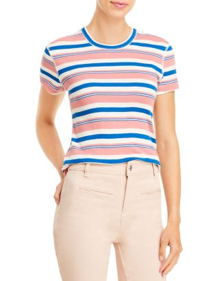 Three Dots Crewneck Striped Tee | Bloomingdale's