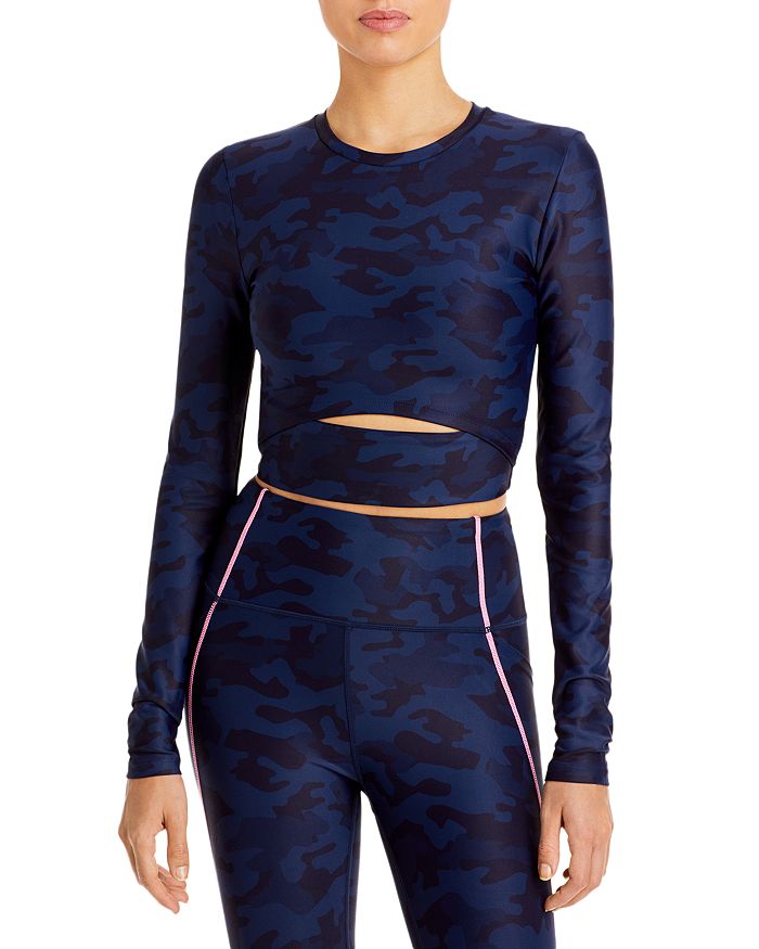 AQUA Camo Crop Top - 100% Exclusive | Bloomingdale's