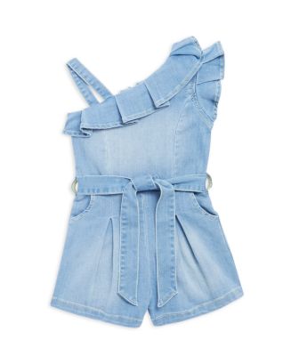 Habitual Kids Girls' Chambray Off the Shoulder Ruffle Romper - Little ...