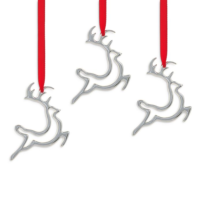 Nambé Mini Reindeer Ornaments, Set of 3 | Bloomingdale's