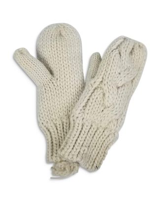 AQUA Fisherman Cable Knit Mittens - 100% Exclusive | Bloomingdale's