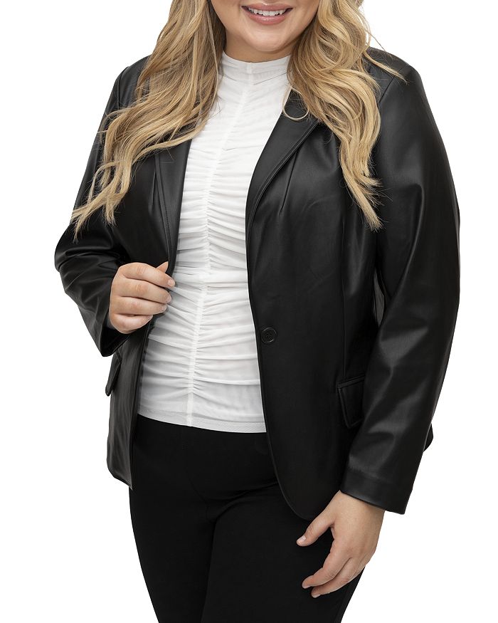 Maree Pour Toi Plus Faux Leather Blazer | Bloomingdale's