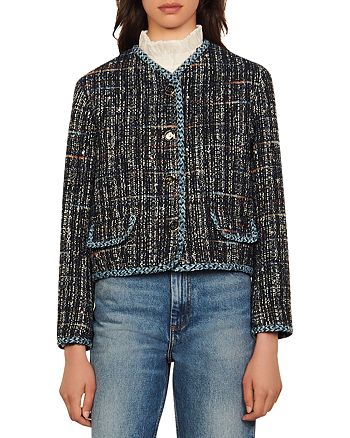 Sandro Cropped Tweed Jacket | Bloomingdale's