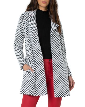 Liverpool Los Angeles Check Print Open Front Cardigan | Bloomingdale's
