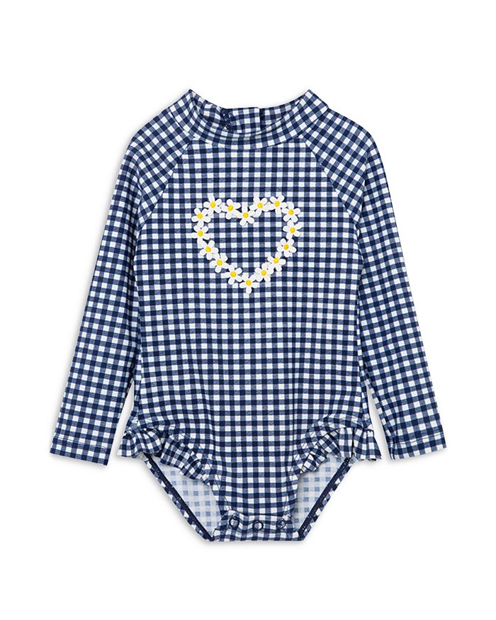 Little Me Girls' Daisy Gingham Rash Guard Suit - Baby | Bloomingdale's