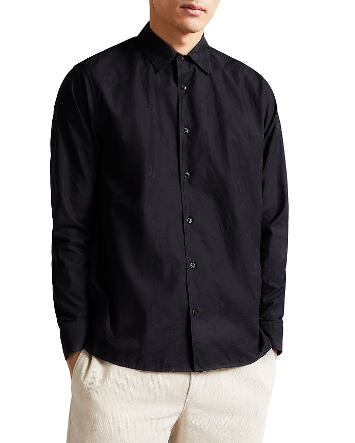 Ted Baker Onested Cotton Floral Jacquard Shirt | Bloomingdale's
