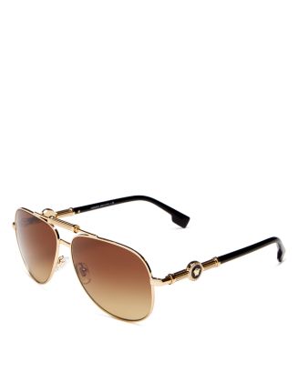 Versace Brow Bar Aviator Sunglasses, 59mm | Bloomingdale's