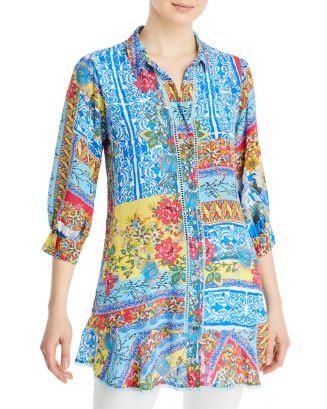 Johnny Was Midsummer Sednea Silk Printed Tunic | Bloomingdale's