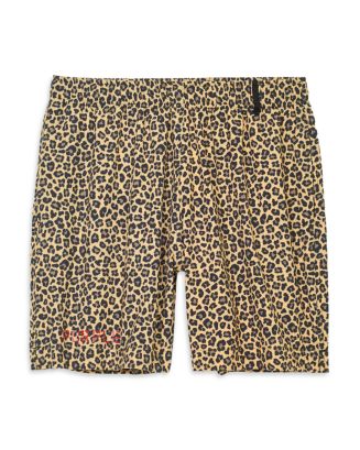 Purple Brand B.L. Cotton Leopard Print Regular Fit Swim Trunks ...