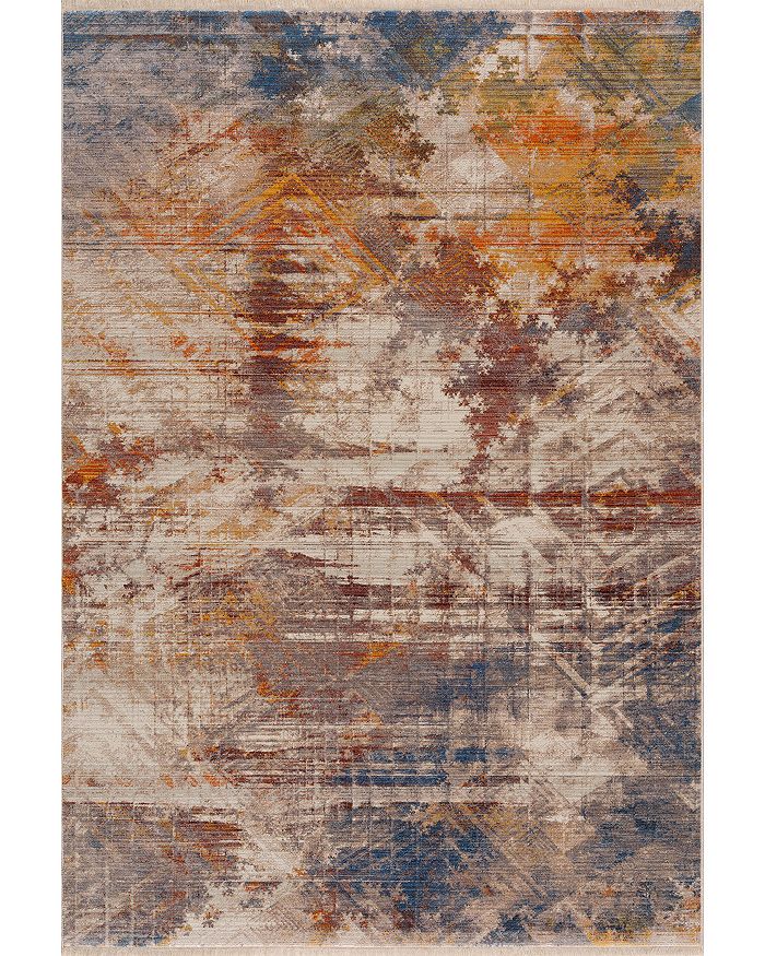 LR Home Sierra Distressed Geometric Abstract Overlay Area Rug, 4' x 6 ...