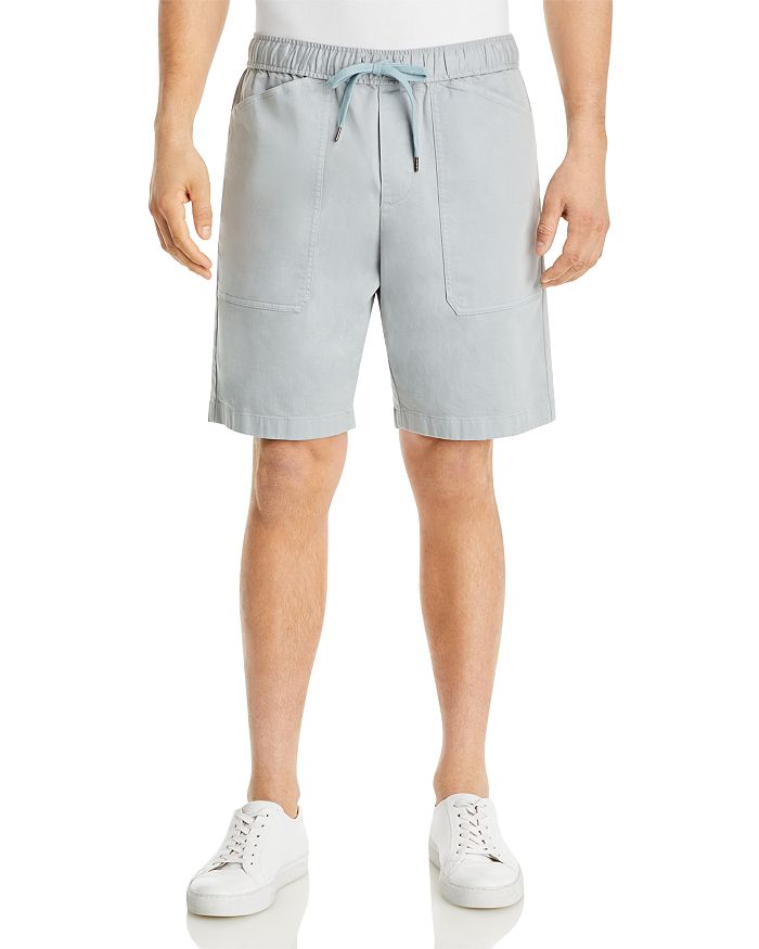 Vince Cotton Blend Canvas Garment Dyed Regular Fit Drawstring Shorts ...