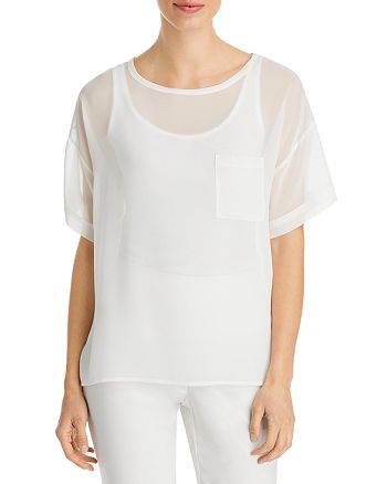&BASICS Chiffon Pocket Tee | Bloomingdale's