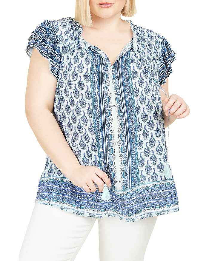 Daniel Rainn Plus Flutter Sleeve Top | Bloomingdale's