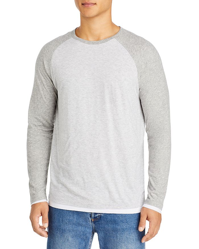 Vince Double Layer Striped Baseball Shirt | Bloomingdale's