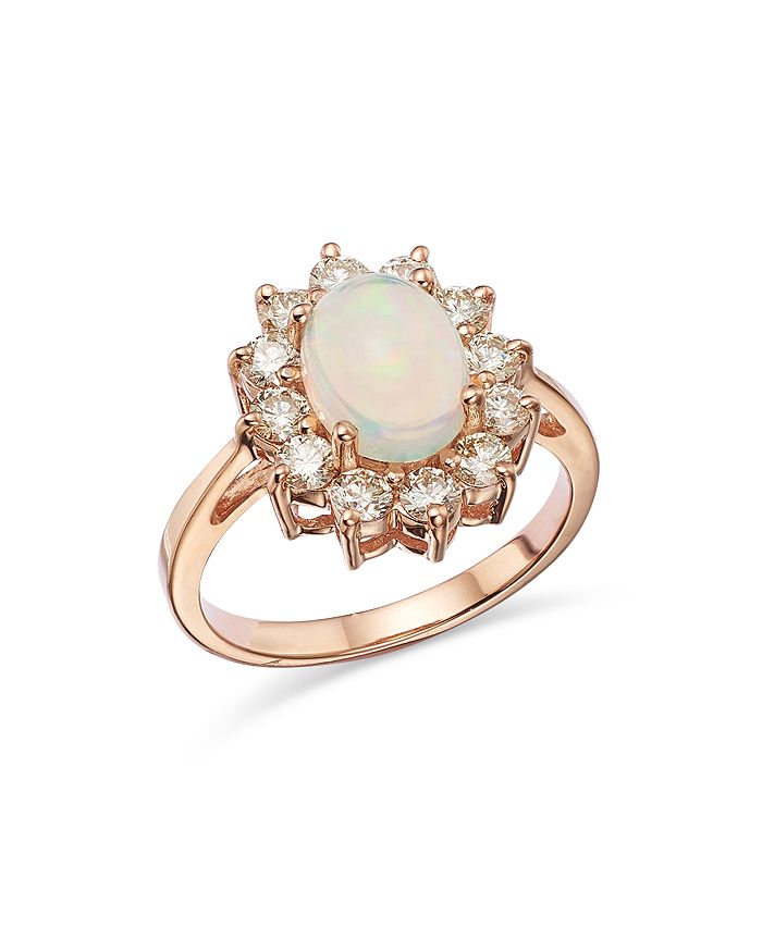 Bloomingdale's Opal & Diamond Starburst Ring in 14K Rose Gold - 100% ...