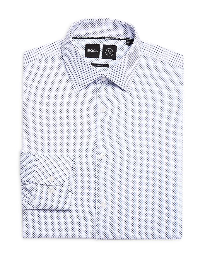 BOSS Sharp Fit Dobby Print Performance Dress Shirt | Bloomingdale's